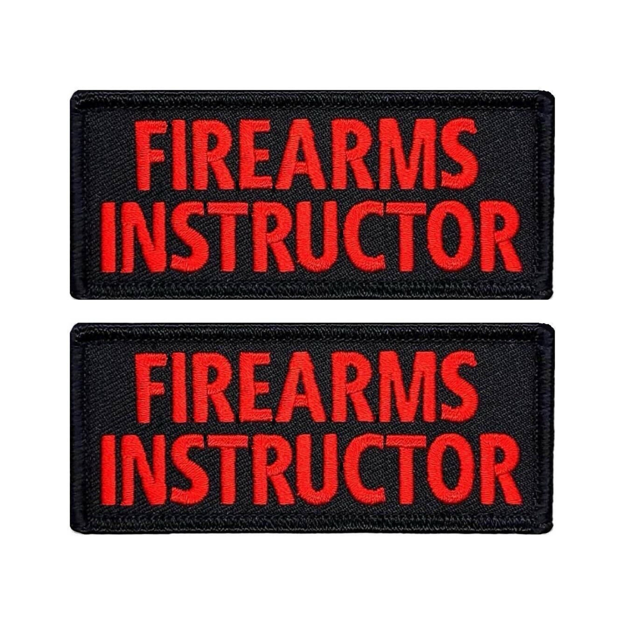 Firearms Instructor Embroidered Tactical Patch 2pc 3.5 X 1.5 Inch Hook ...