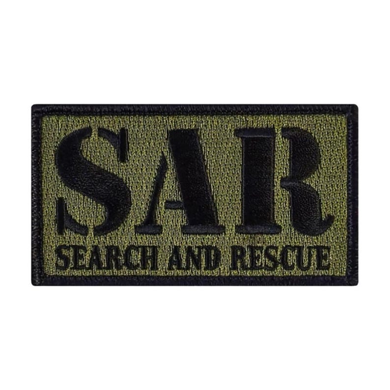 SAR Search and Rescue Embroidered Tactical Patch - 3.5 X 2 Inch Hook ...