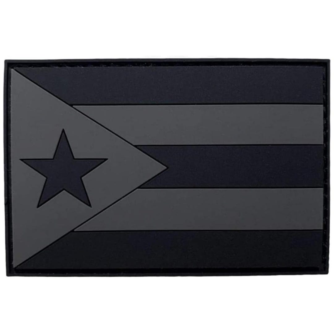 Puerto Rico Flag PVC Rubber Morale Patch - 3 X 2 Inch Hook Fastener ...