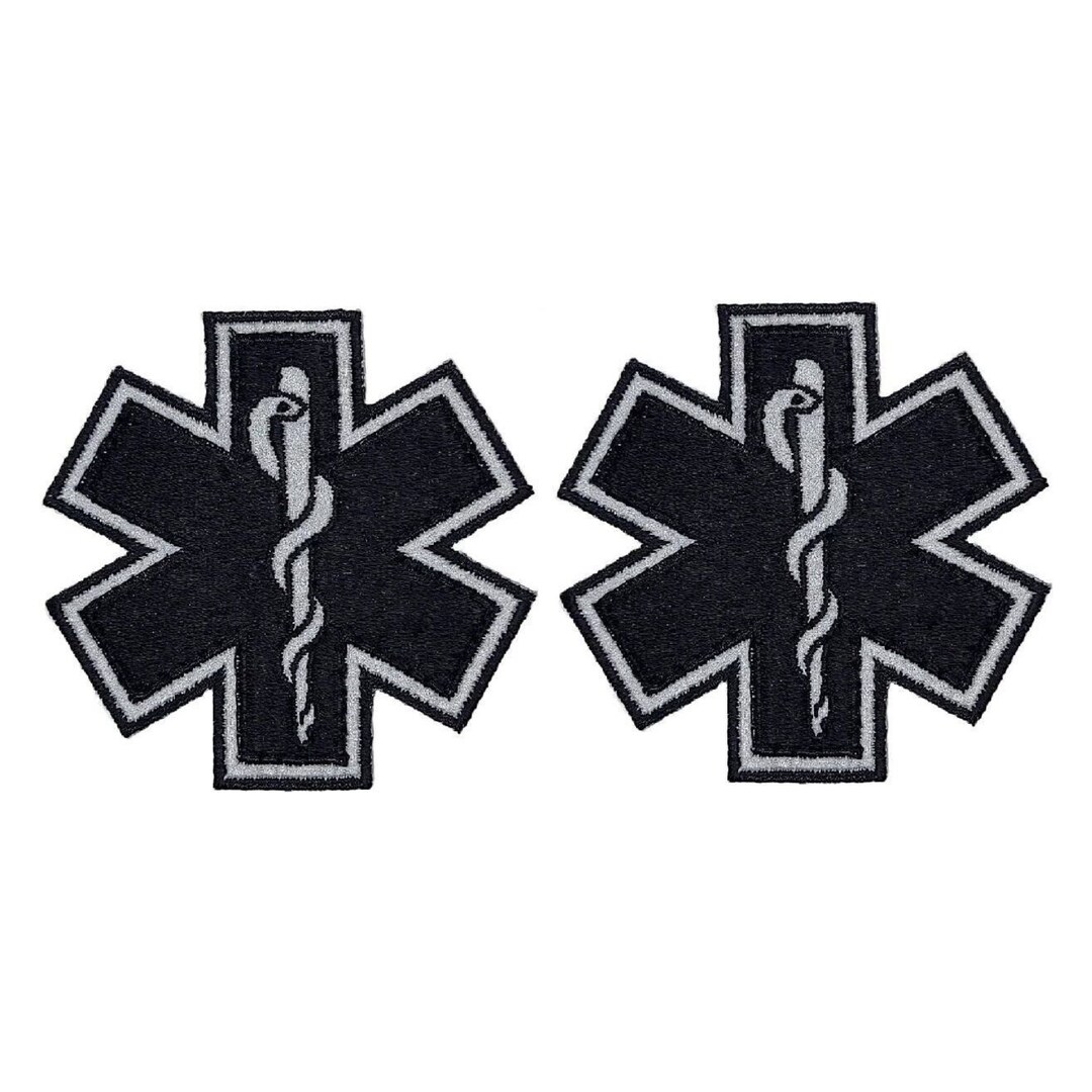 Reflective EMS EMT Paramedic Medic Patch 2pc 3 X 3 Inch Hook Fastener ...