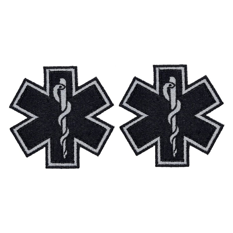 Reflective EMS EMT Paramedic Medic Patch - 3 X 3 Inch Hook Fastener ...
