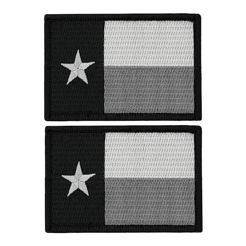 Texas State Flag Subdued Embroidered Patch - 2pc 3 X 2 Inch Iron on or ...