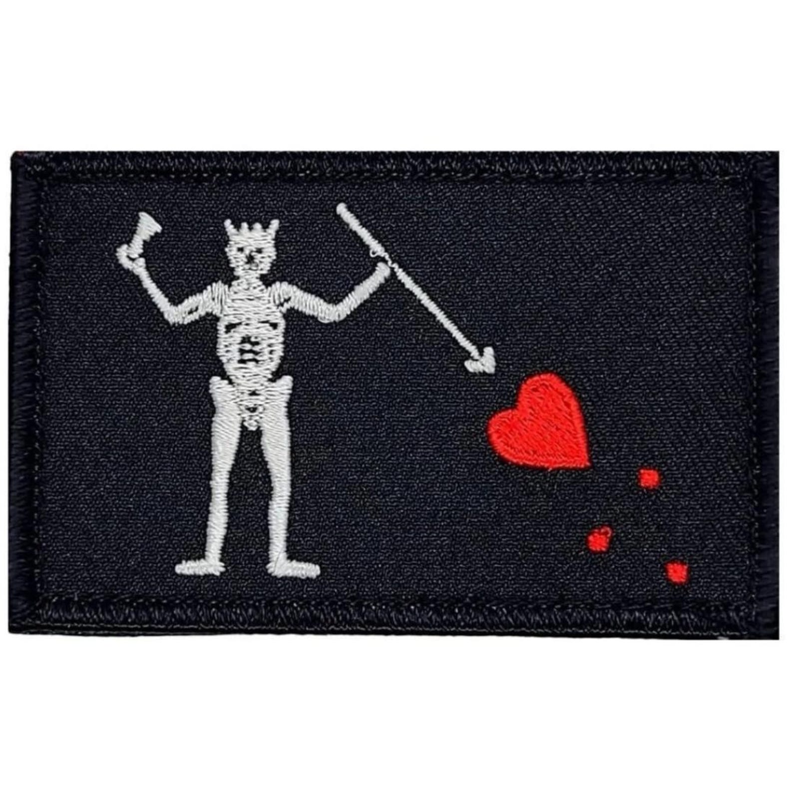 Blackbeard Pirate Flag Morale Patch - 3 X 2 Inch Hook Fastener Backing ...