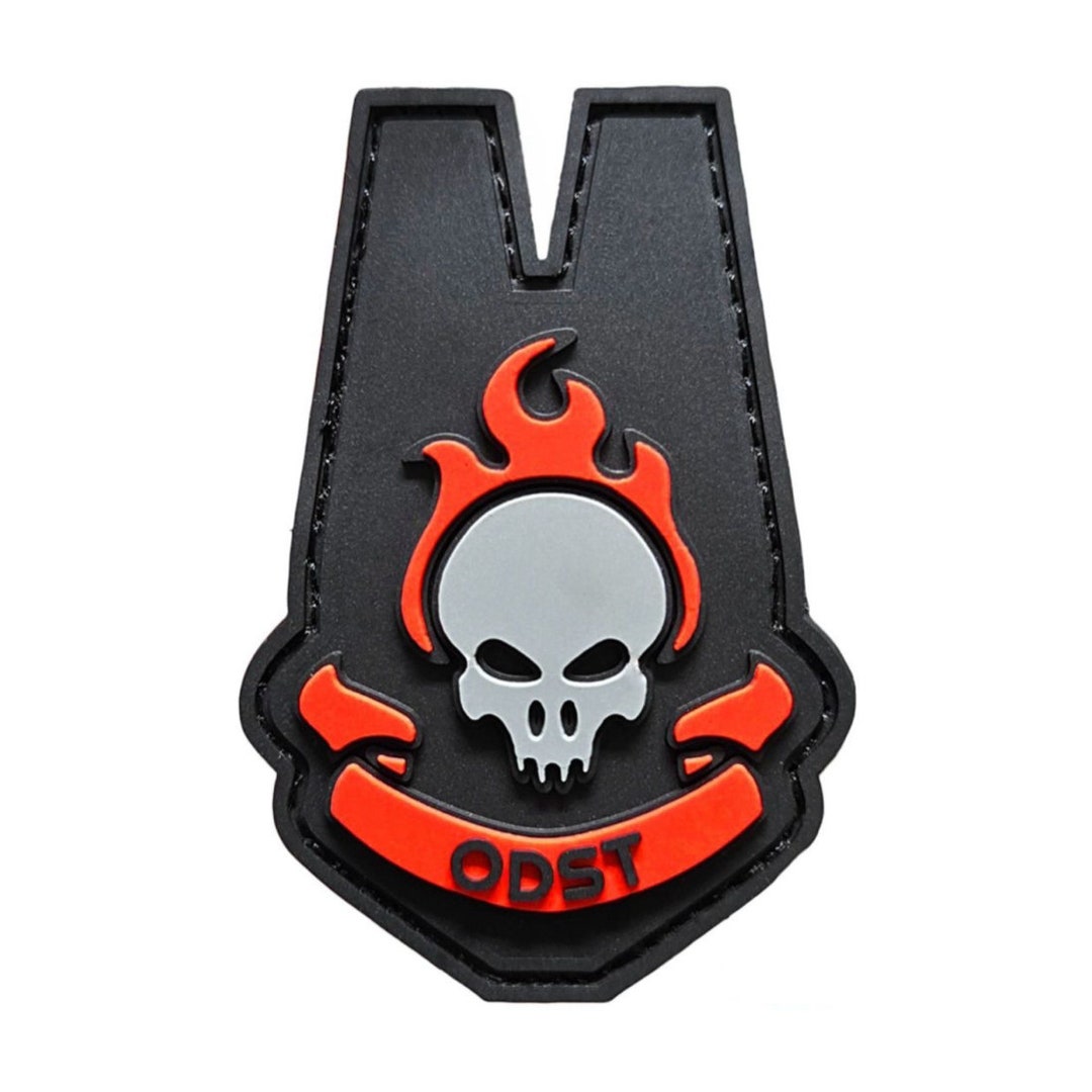 Halo Red/black PVC Rubber ODST Patch - 2.25 X 3 Inch Hook Fastener ...