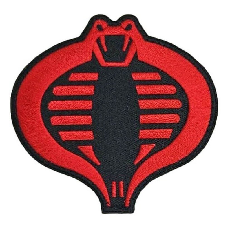 Red Cobra Embroidered Patch - 3.5 X 3.5 Inch Hook Fastener Backing - Etsy