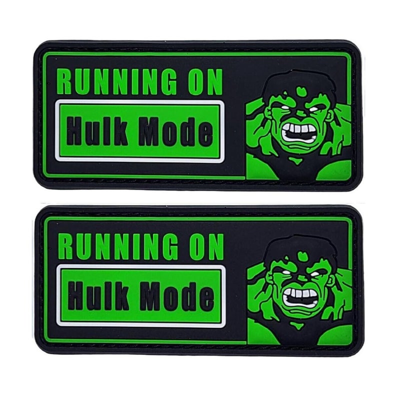 Running on Hulk Mode PVC Rubber Patch - 2pc 3.5 X 1.5 Inch Hook ...