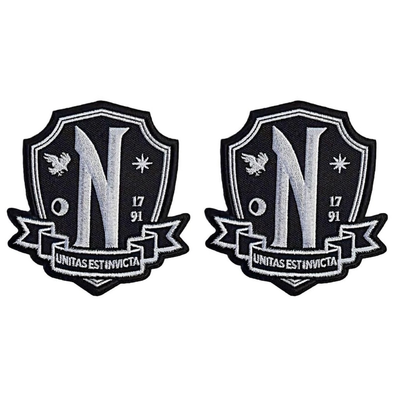 Nevermore School Wednesday Cosplay Patch - 3.5 X 3.25 Inch Iron on or ...