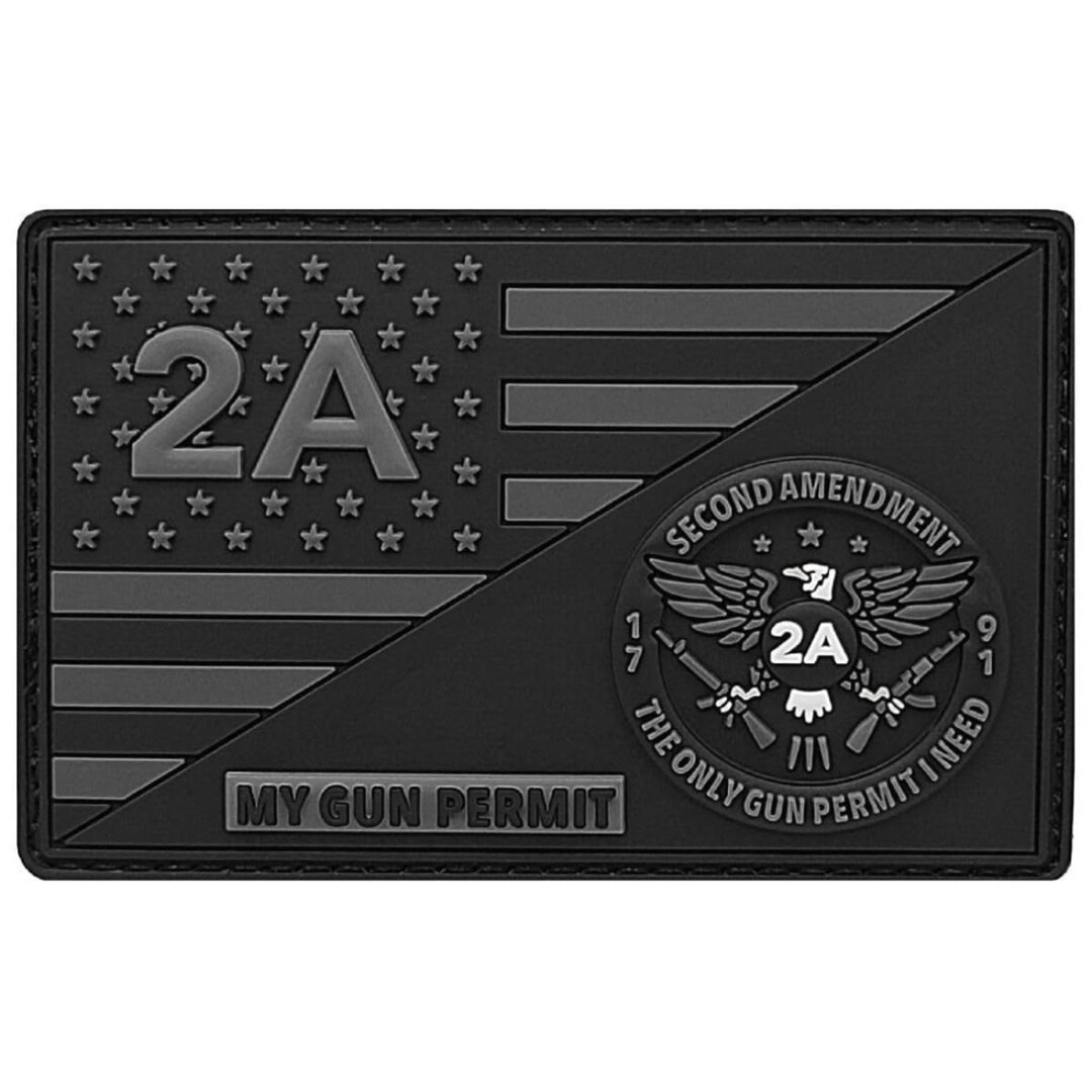 My Gun Permit 2nd Amendment Eagle Guns 2A 1791 USA Constitution PVC ...