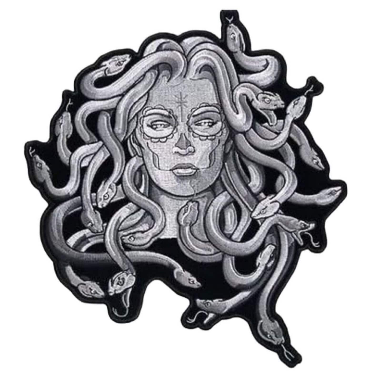 Medusa Biker Motorcycle Embroidered Patch - 4 X 4 Inch Iron on or Sew ...