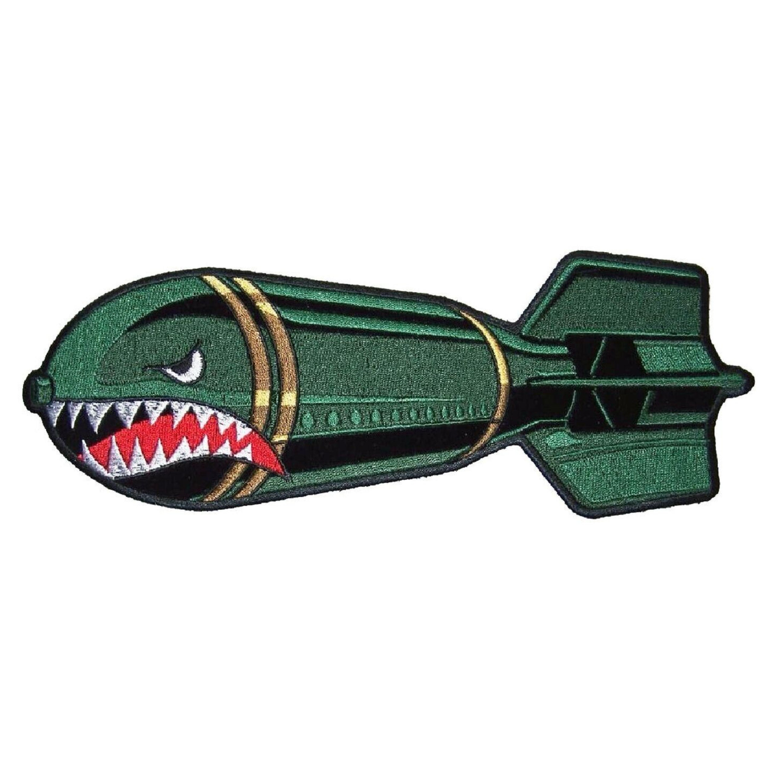 Drop Bomb Shark Face With Teeth Jacket Vest Back Patch - 10 X 4 Inch ...