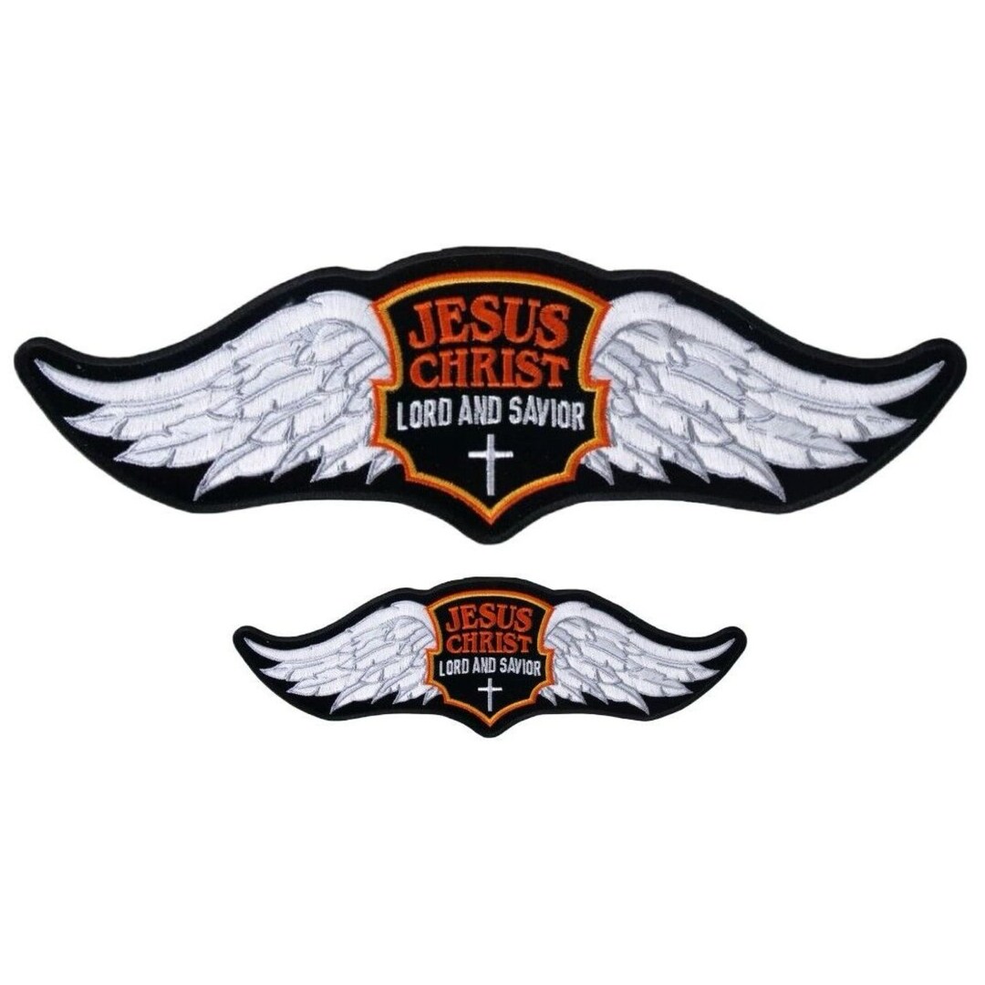 Jesus Christ Lord and Savior Wings Back Patch - 2pc Iron on or Sew On ...