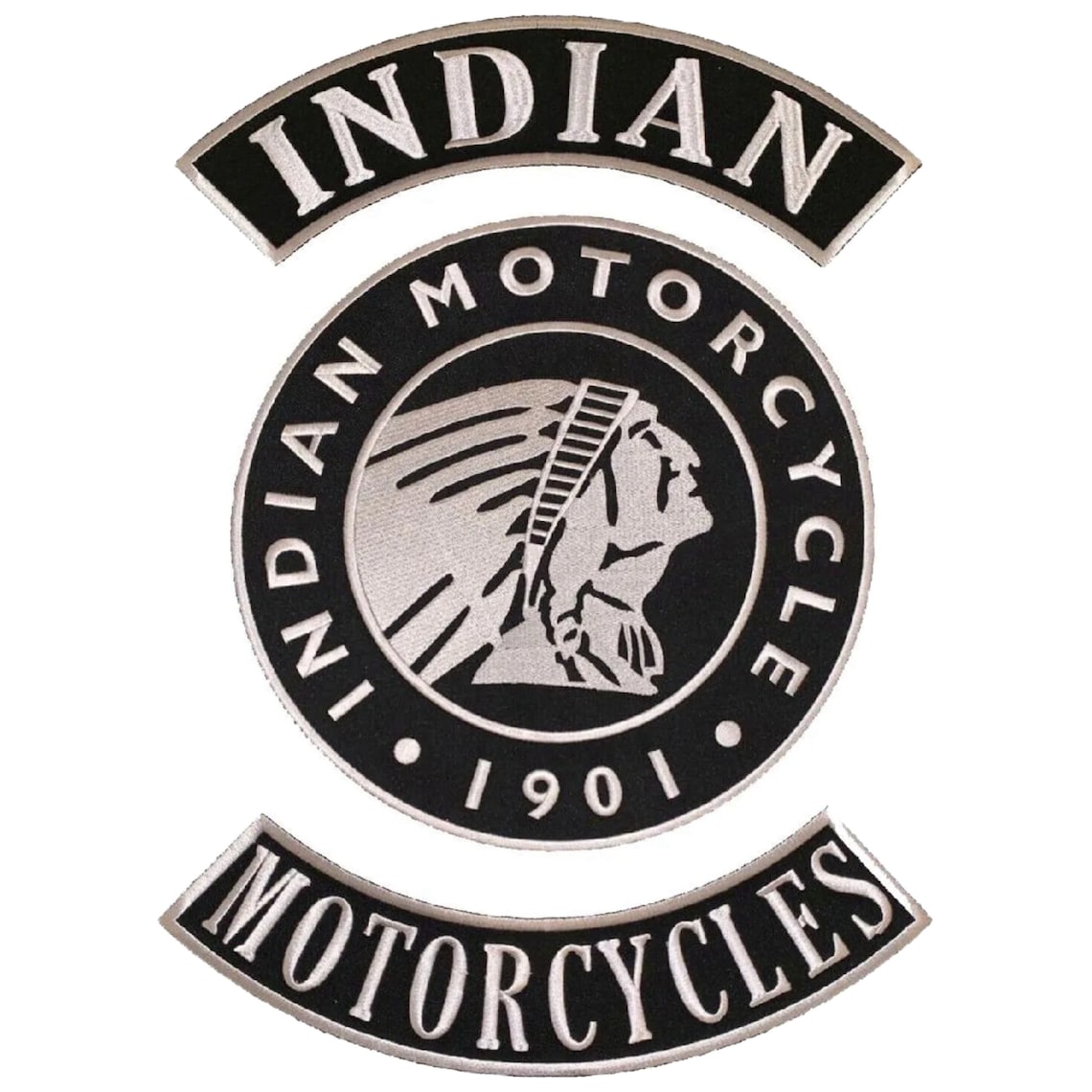 Indian Motorcycle Embroidered Jacket Vest Back Patch 3pc Full Set-iron ...