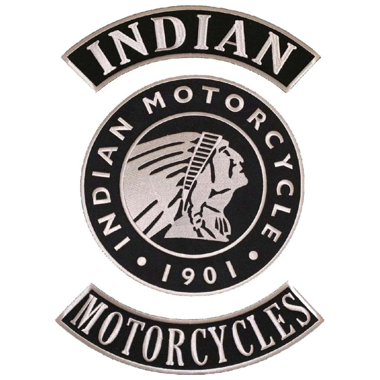 Indian Motorcycle Embroidered Jacket Vest Back Patch 3pc Full Set-iron ...