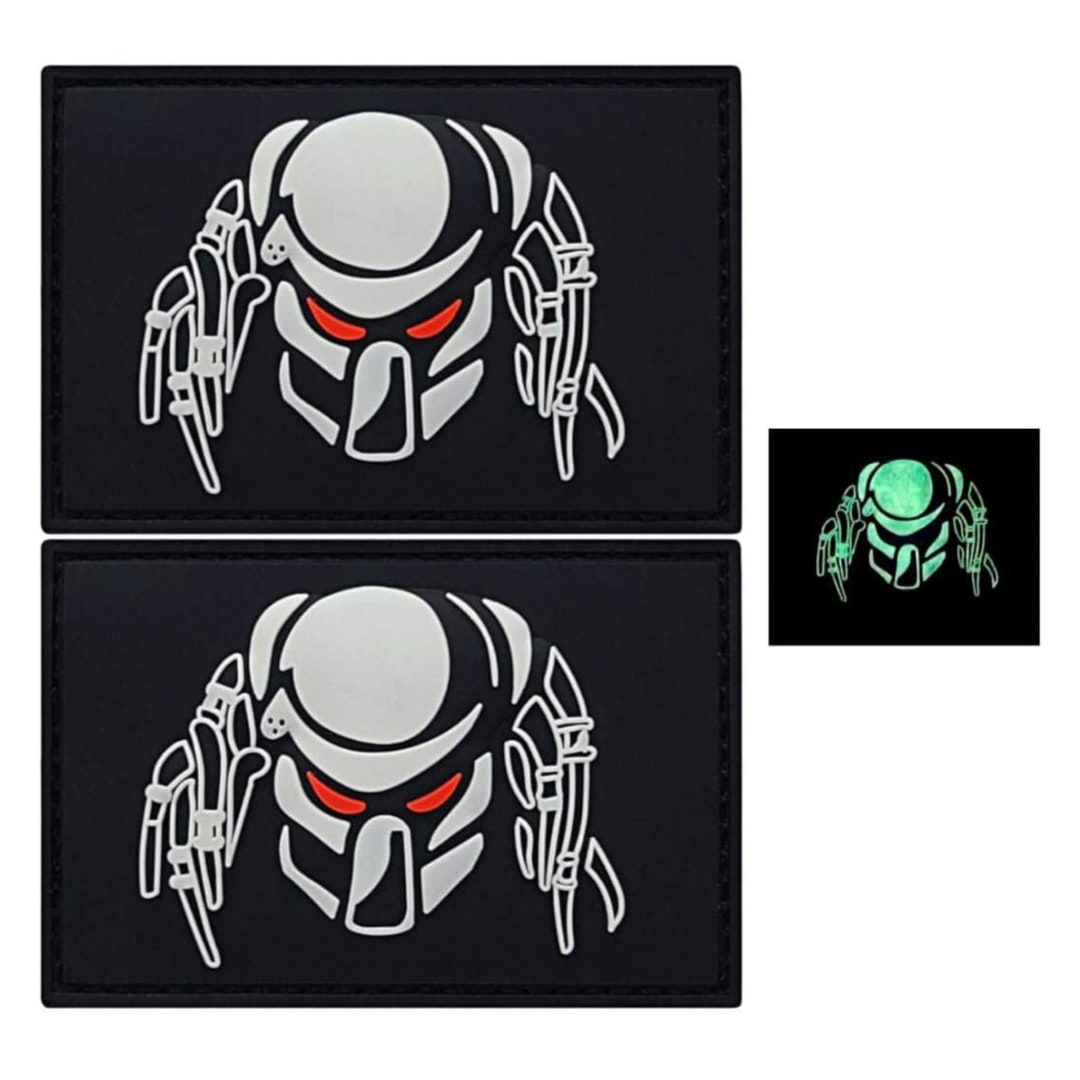 Predator Alien Arnold Glow in the Dark PVC Rubber Patch - 2pc 3 X 2 ...