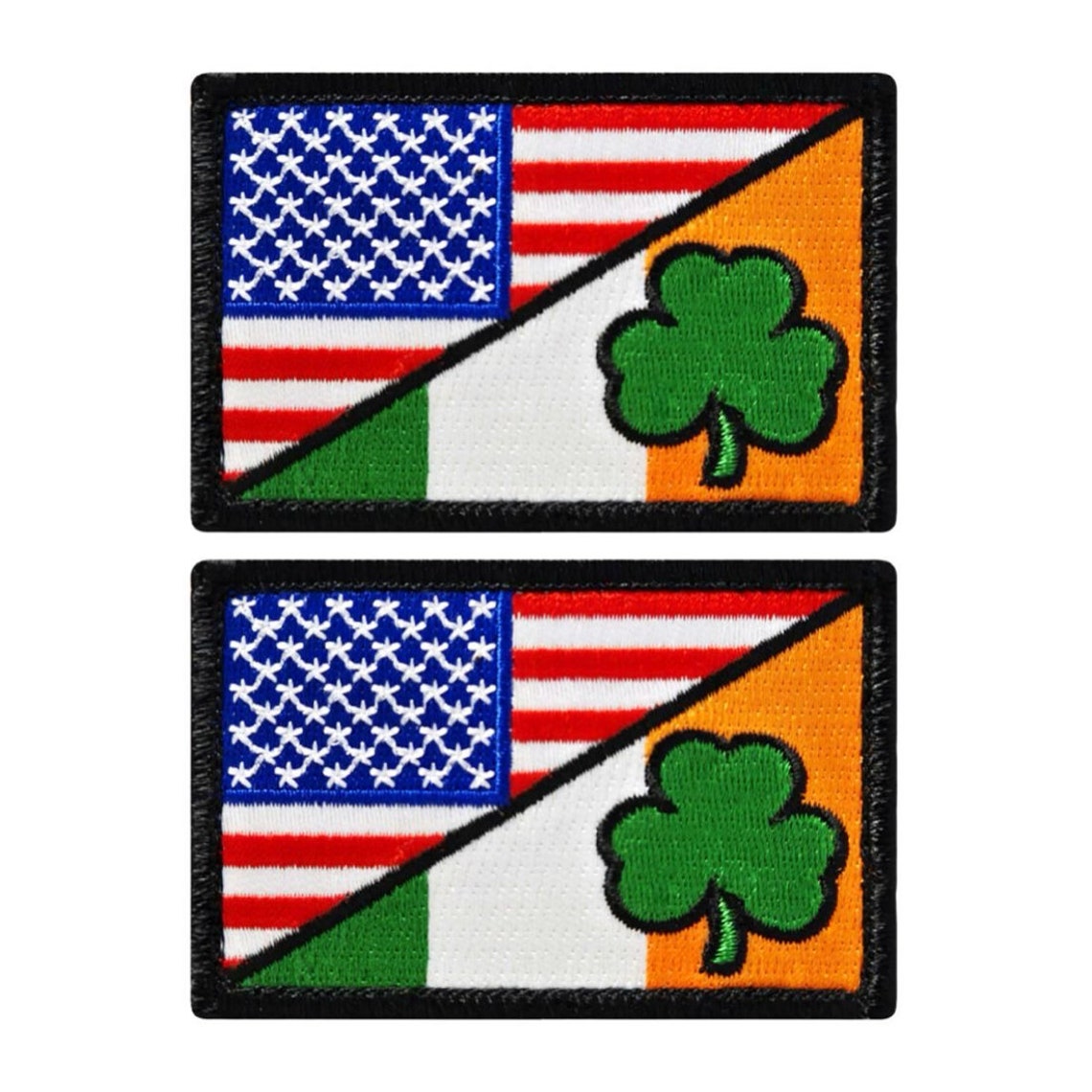 American Flag / Ireland Irish Flag Clover Patch - 3 X 2 Inch Hook ...