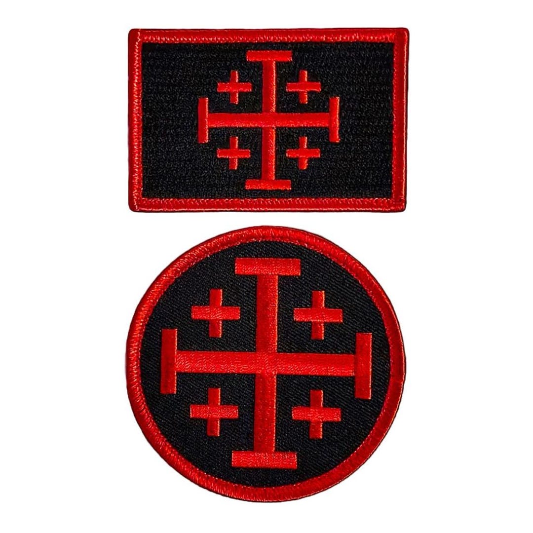 Jerusalem Cross Crusader Infidel Templar Knight Patch - 2pc Hook Fastener Backing - Etsy