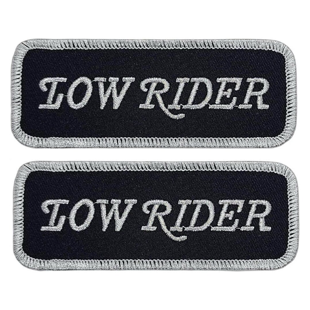 Low Rider Motorcycle Embroidered Biker Chopper Patch - 2pc 4 X 1.5 Inch ...