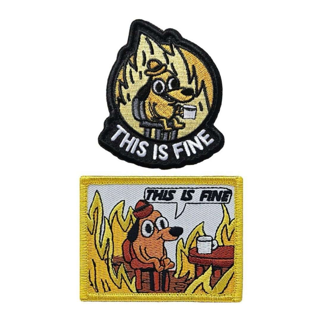 This is Fine Dog Meme Embroidered Patch - 2pc - Etsy