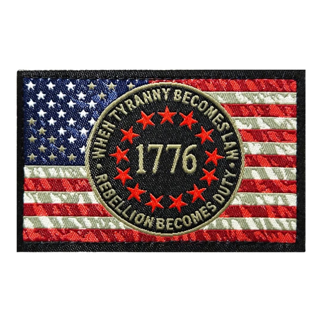 Distressed USA Flag 1776 Freedom Liberty Tyranny Woven Patch 3" X 2" - Etsy