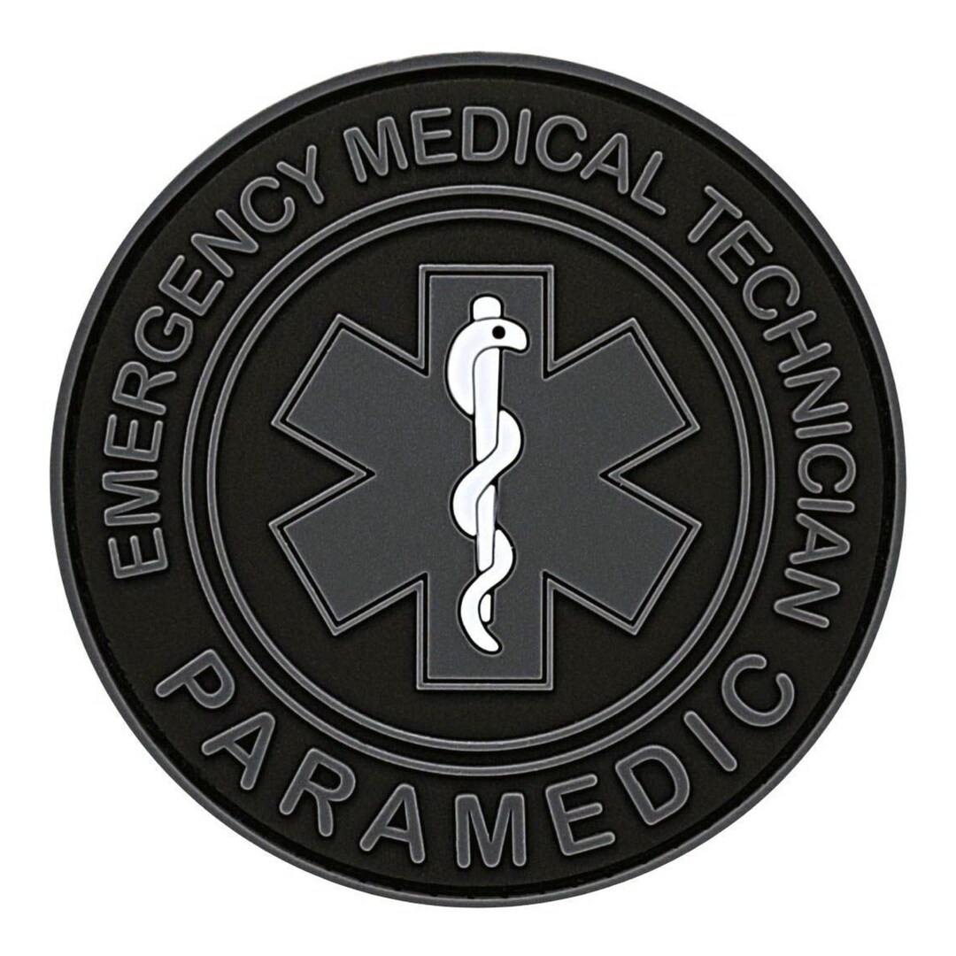 EMT Paramedic Emergency Medical Technician PVC Rubber Patch - 3 X 3 ...