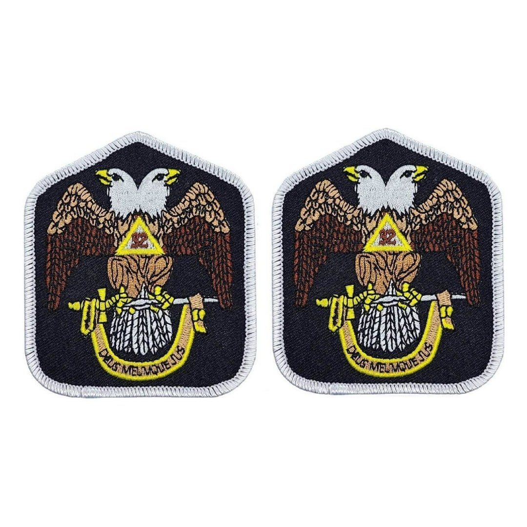 Masonic Scottish Rite 32nd Degree Color Patch - 2pc 3 X 3.5 Inch Iron ...