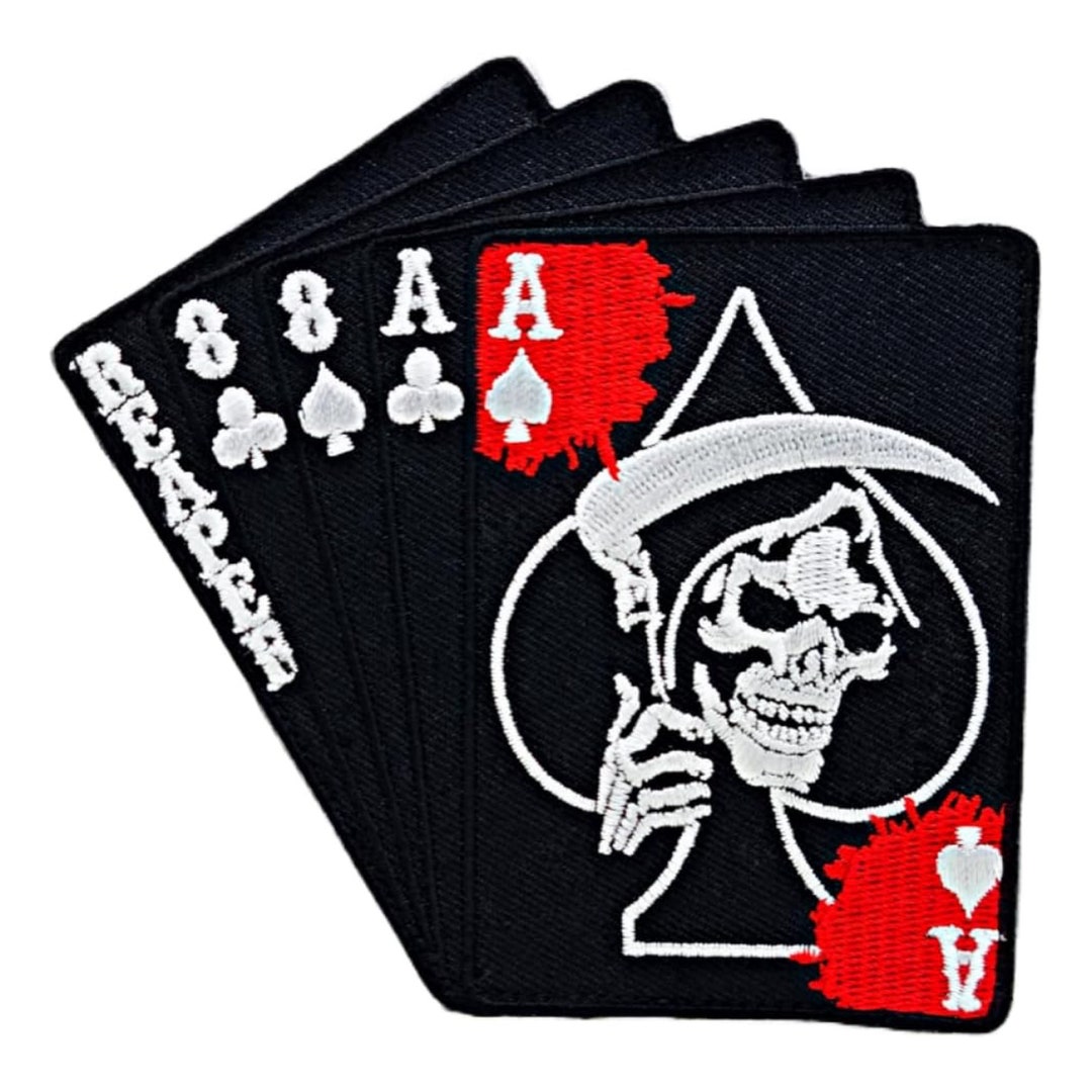 Dead Mans Hand Reaper Aces Patch - 4 X 4 Inch Hook Fastener Backing ...