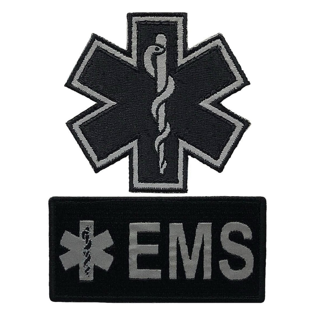 Reflective EMS EMT Paramedic Medic Patch - 2pc Hook Fastener Backing - Etsy