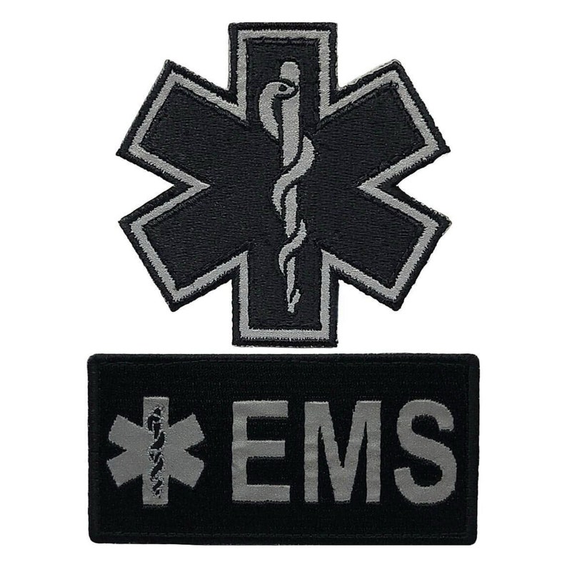 Reflective EMS EMT Paramedic Medic Patch 2pc Hook Fastener Backing - Etsy