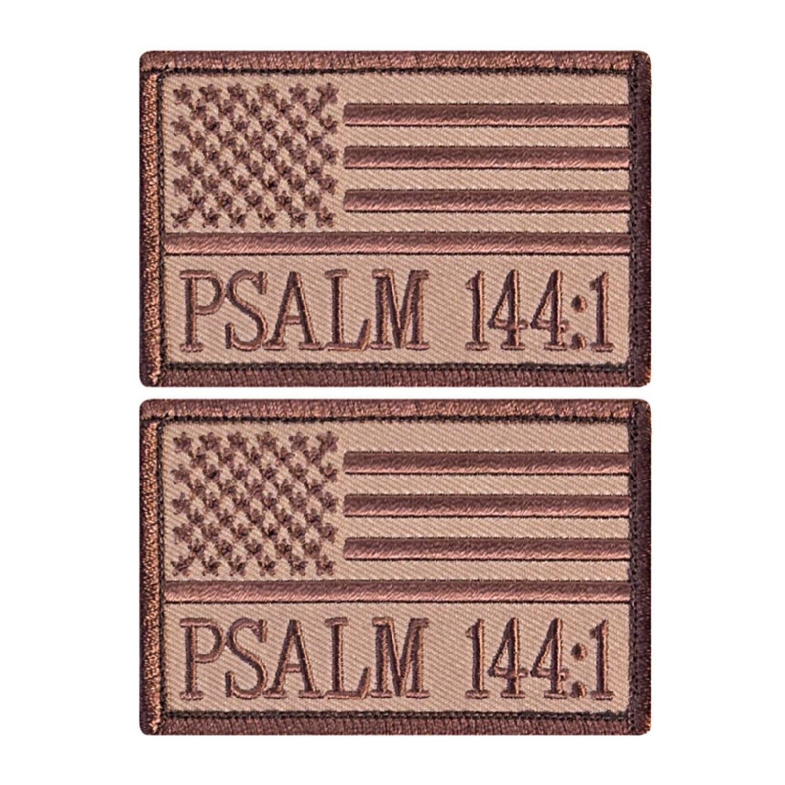Psalm 144:1 Patch USA Flag Blessed Be the Lord Patch - 3 X 2 Inch Hook ...