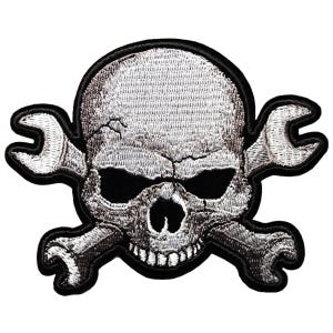Skull Wrench Crossbones Mechanic Patch - 4 X 3 Inch Iron on or Sew On ...