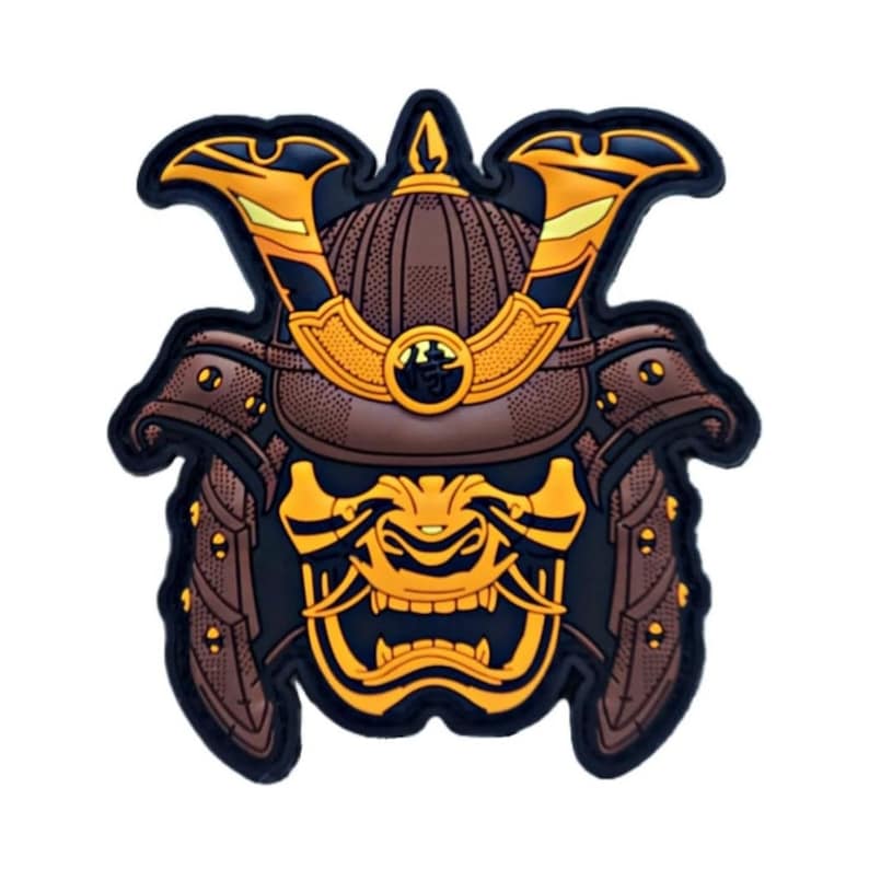 Samurai Mask PVC Rubber Morale Patch - 3 X 2.75 Inch Hook Fastener ...