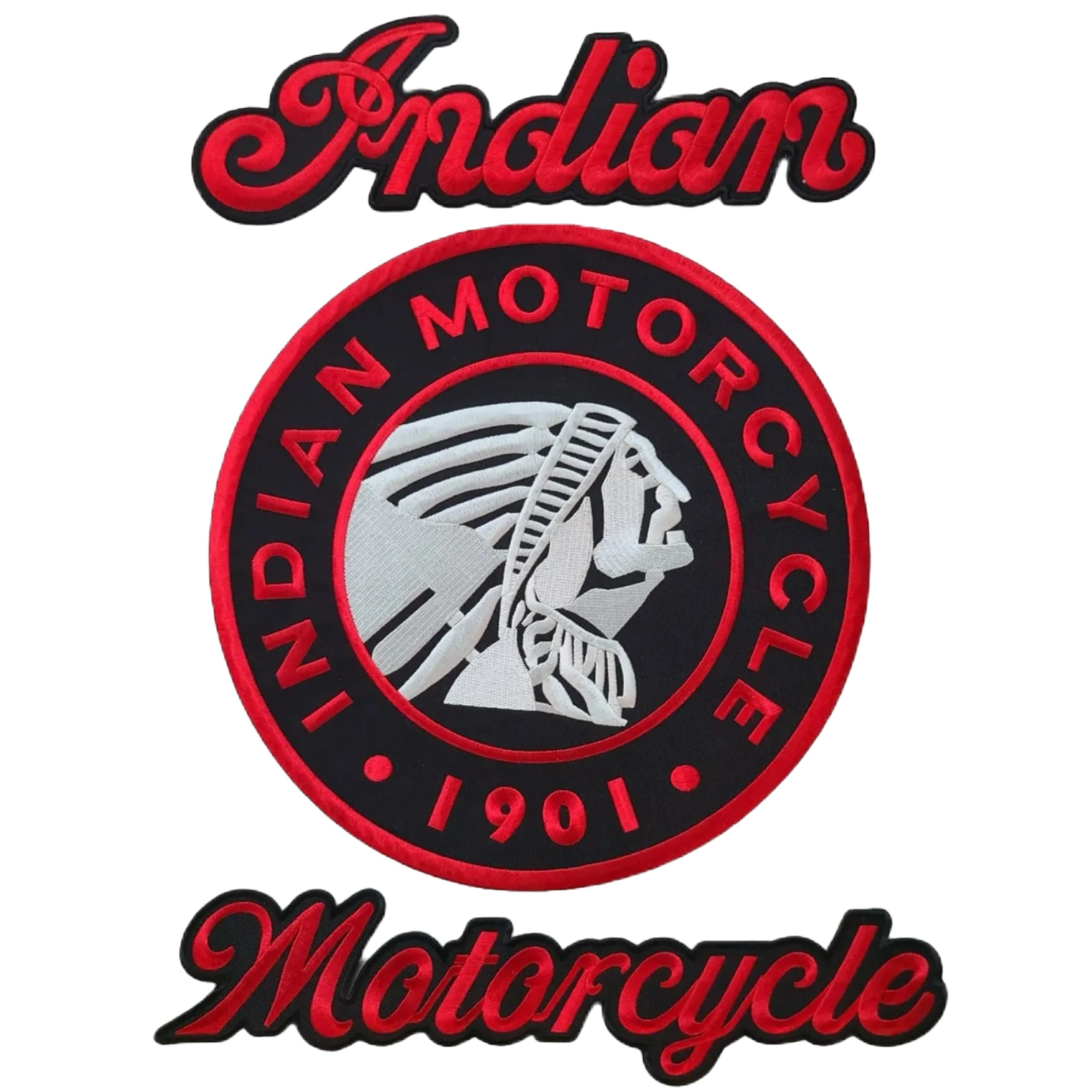Indian Motorcycle Embroidered Jacket Vest Back Patch 3pc Full Set-iron ...