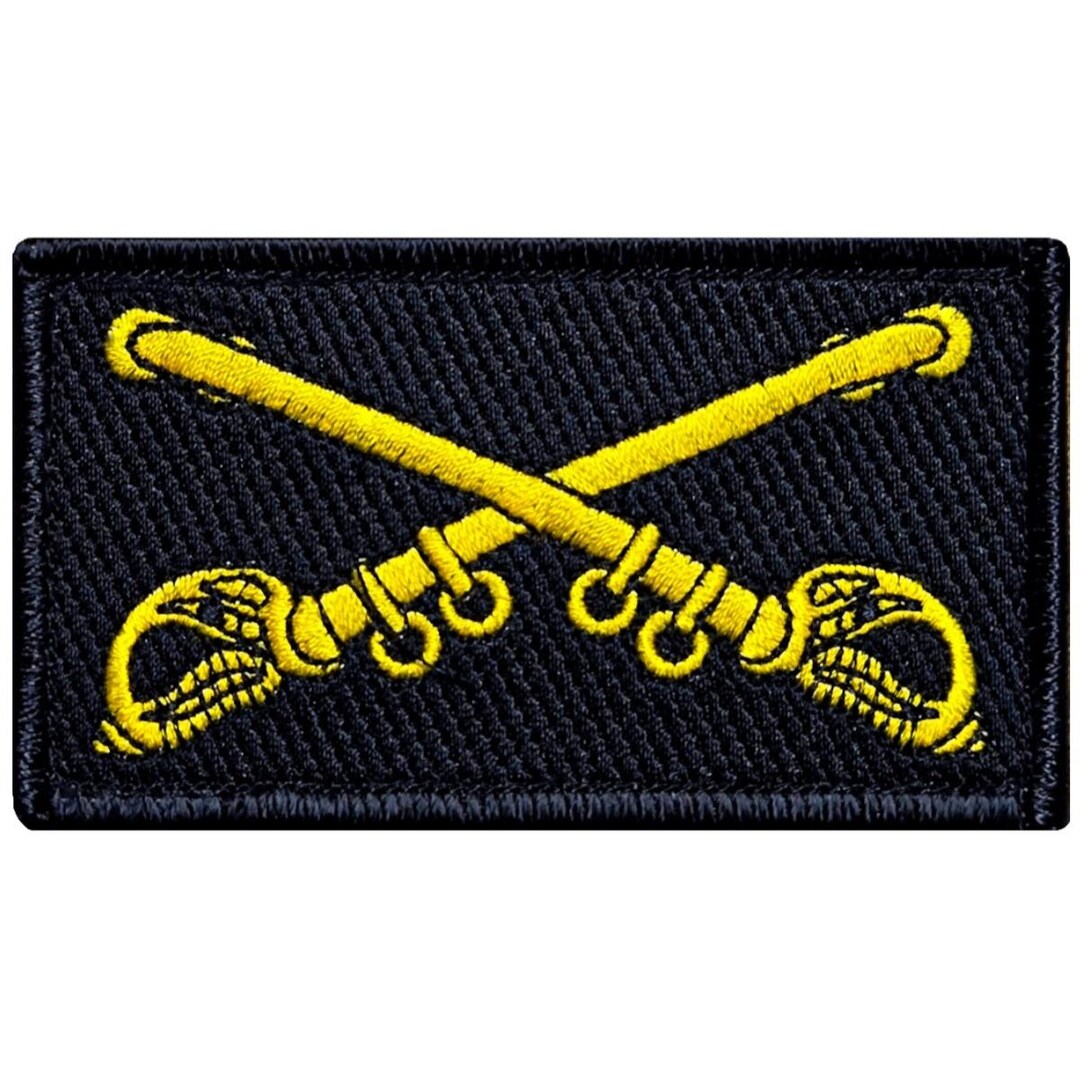 Embroidered Cavalry Crossed Sabres Patch - 3.5 X 2 Inch Hook Fastener ...