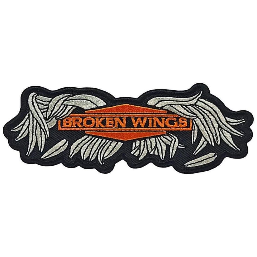 Broken Wings Embroidered Biker Chopper Patch - 5 X 2 Inch Iron on or ...