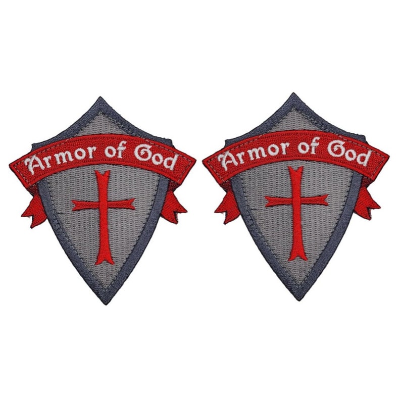 Armor of God Embroidered Morale Patch 2pc 3.5 X 3 Inch Hook Fastener ...
