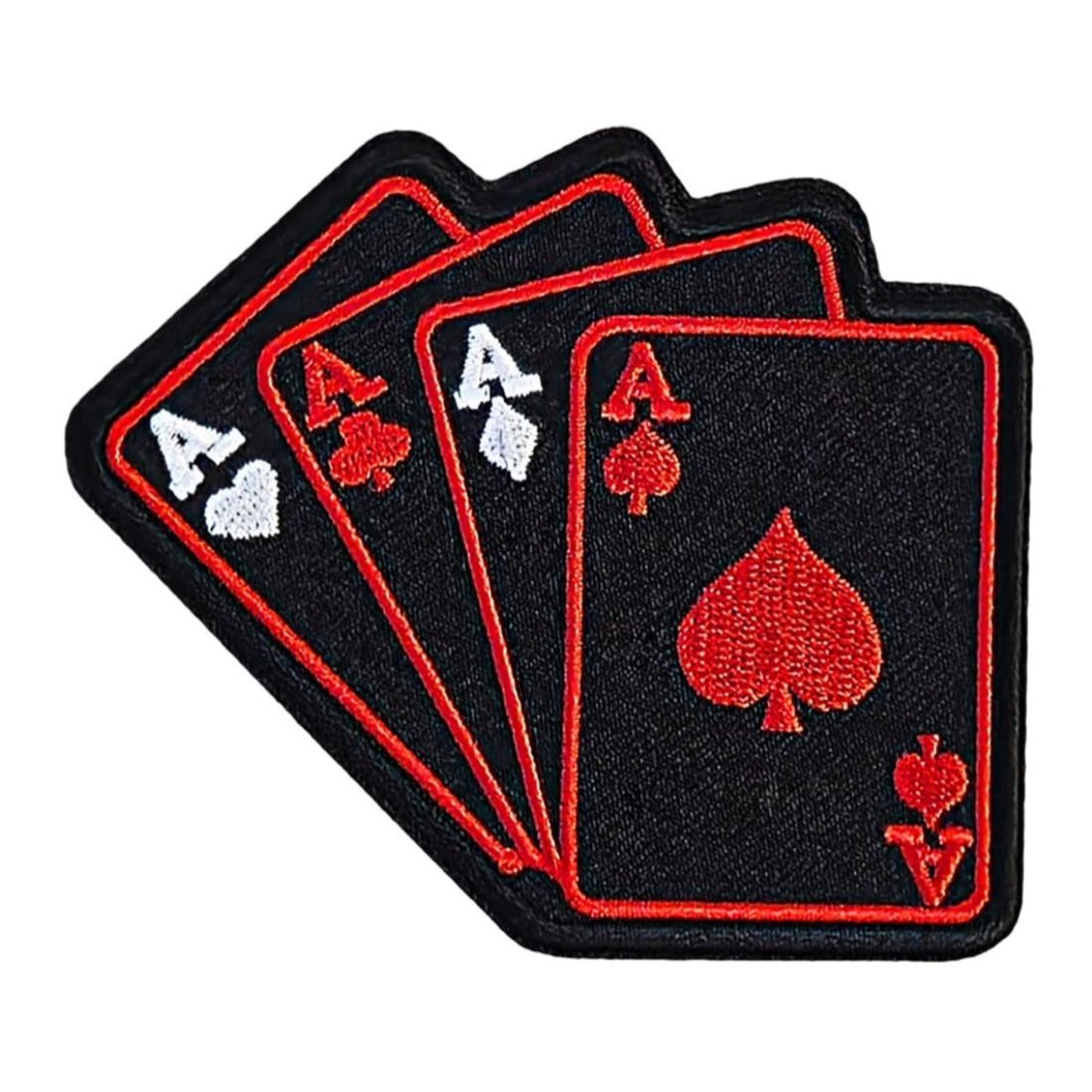 4 Aces Poker Playing Card Embroidered Patch - 2pc 3.5 X 3.25 Inch Iron ...