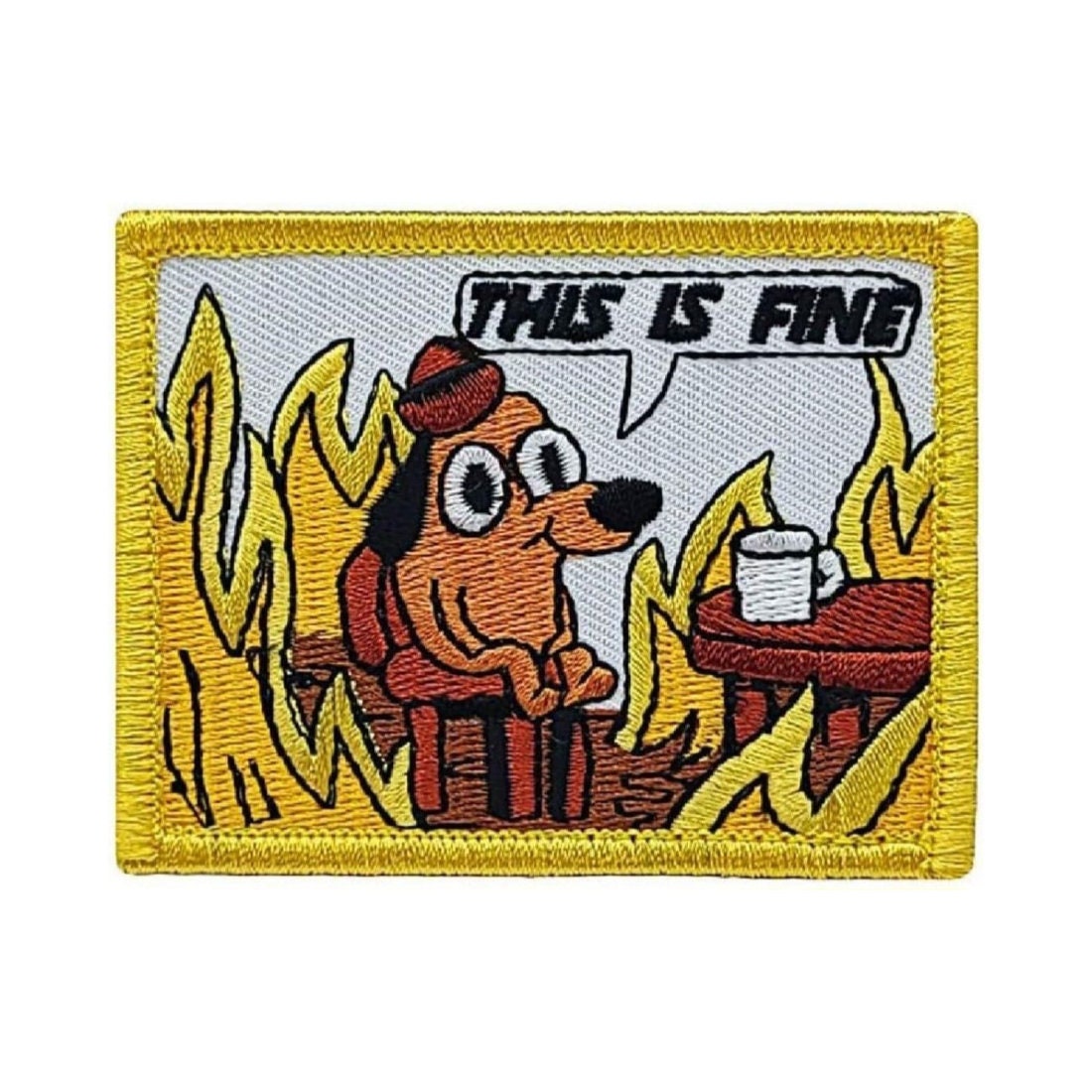 This is Fine Dog Meme Embroidered Patch 2pc Iron on or Sew On - Etsy