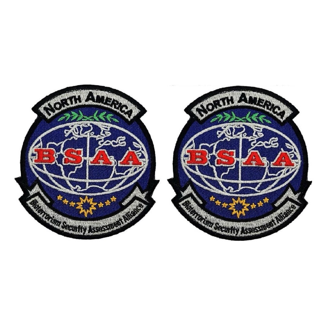 North America BSAA Resident Biohazard Costume Patch 2pc Hook Fastener ...