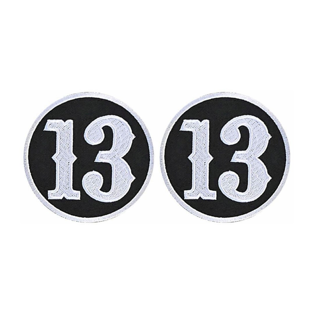 Circle 13 Round Embroidered Number 13 Patch - 2pc 3 X 3 Inch Iron on or ...