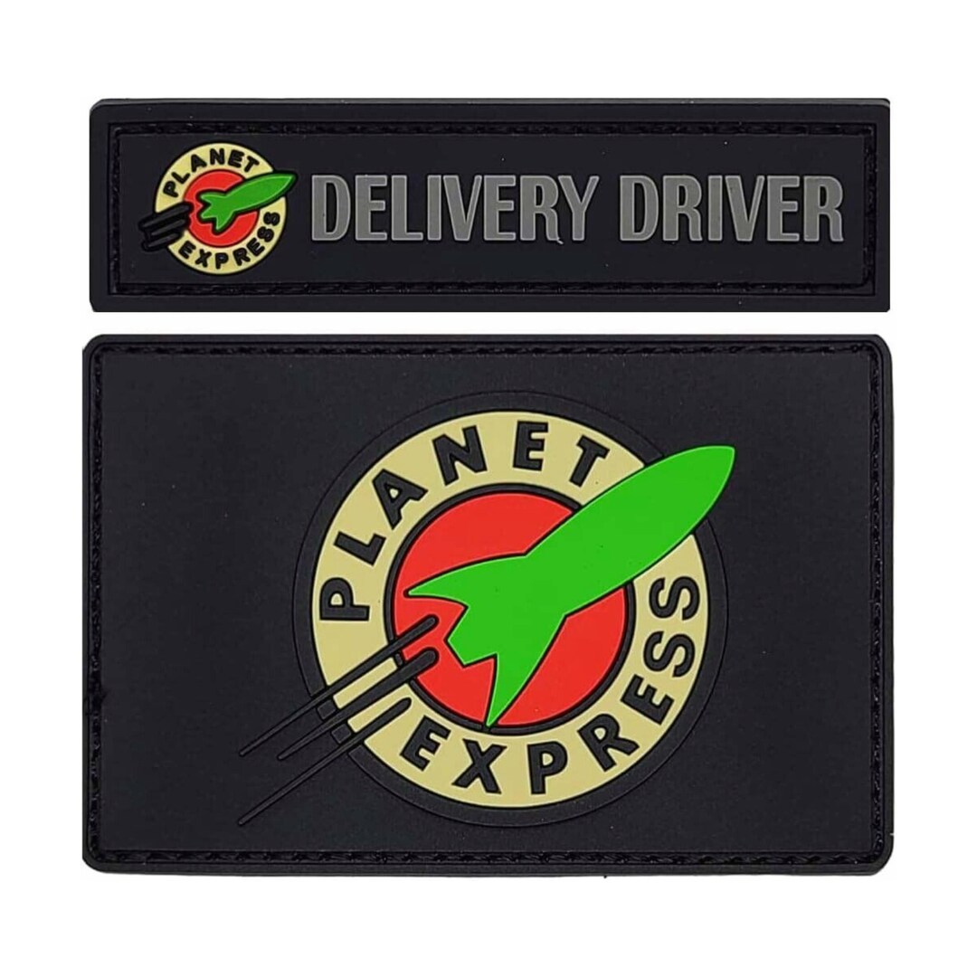 Futurama Planet Express Delivery PVC Rubber Patch - 2pc Hook Fastener ...