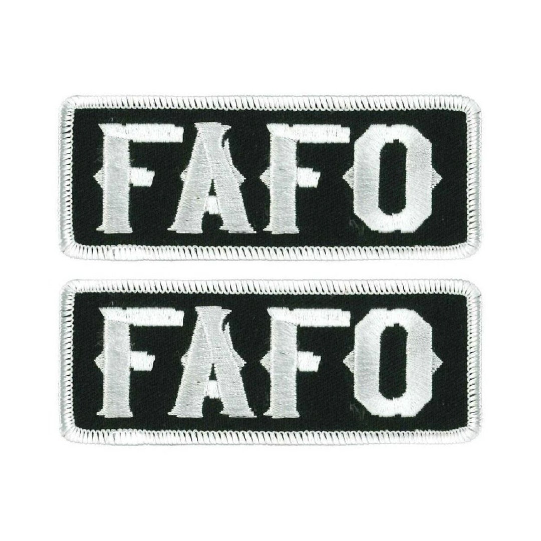FAFO F**k Around and Find Out FAFO Patch - 2pc 4 X 1.5 Inch Iron on or ...