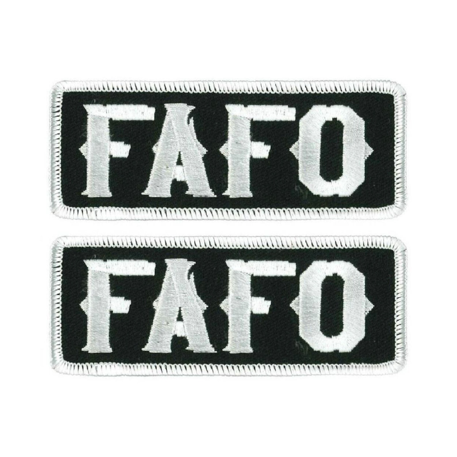 FAFO F**k Around and Find Out FAFO Patch - 2pc 4 X 1.5 Inch Iron on or ...