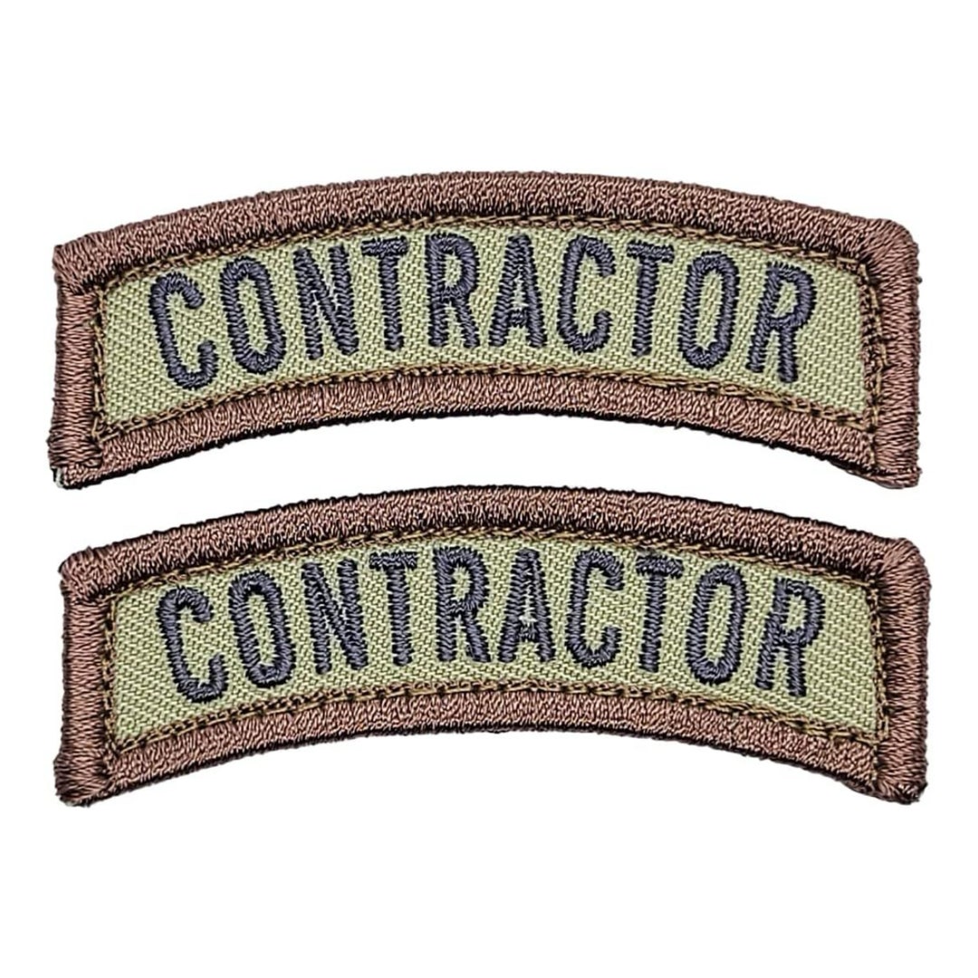 Contractor Rocker Tab Embroidered Patch 2pc Bundle - 2.75 X 1 Inch B070 ...