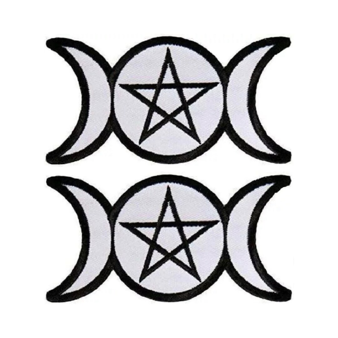 Pagan Triple Goddess Embroidered Patch - 2pc 4 X 2 Inch Iron on or Sew ...