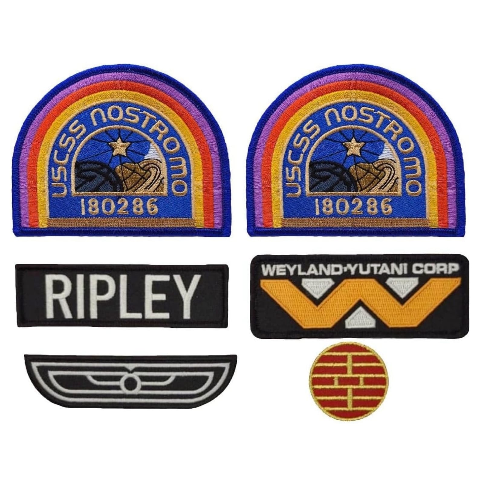 Alien Ripley USCSS Nostromo Flight Wings Patch 6pc Bundle Set - Iron on ...