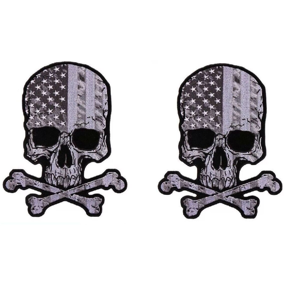 Skull Bones USA Flag Patriotic Patch - 3 X 4 Inch Iron on or Sew On - Etsy