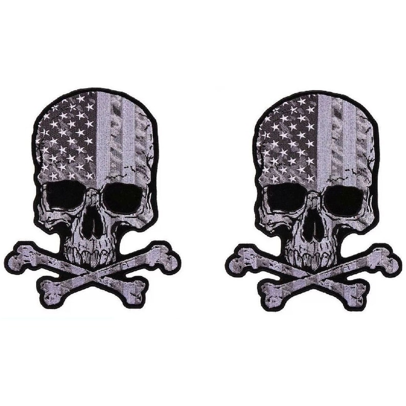 Skull Bones USA Flag Patriotic Patch - 3 X 4 Inch Iron on or Sew On - Etsy