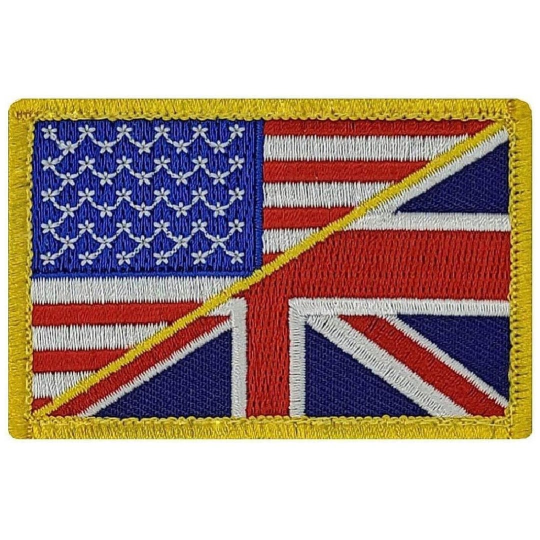 USA UK Flag British American Flag Morale Patch - 3 X 2 Inch Hook ...