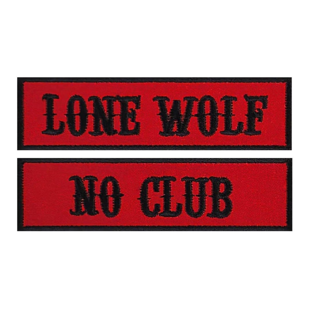 Lone Wolf No Club Motorcycle Nomad Biker Patch - 2pc 3.75 X 1 Inch Iron ...