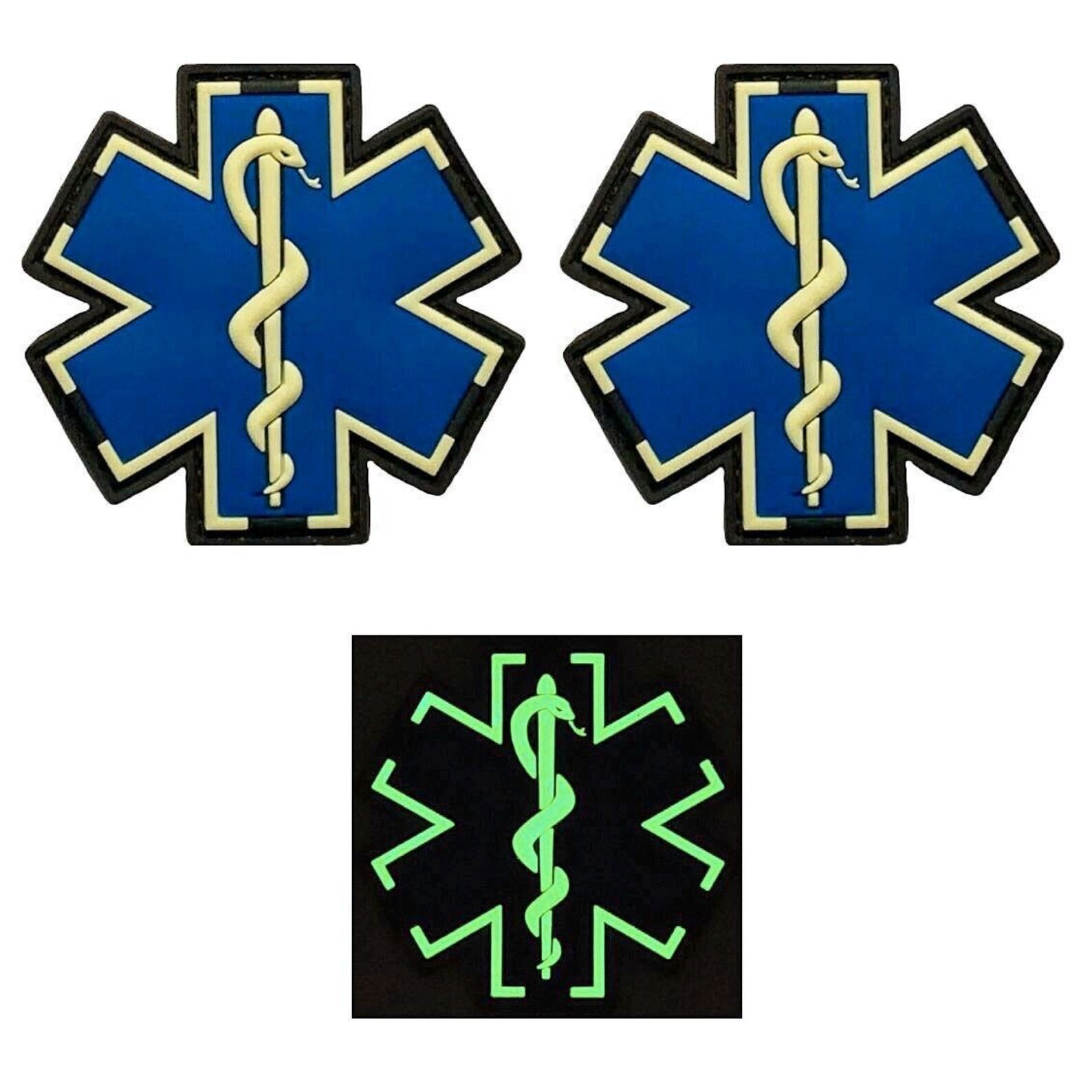 EMT Medic Paramedic 3D PVC Rubber Glow in the Dark Patch - 2.5 X 2.5 ...